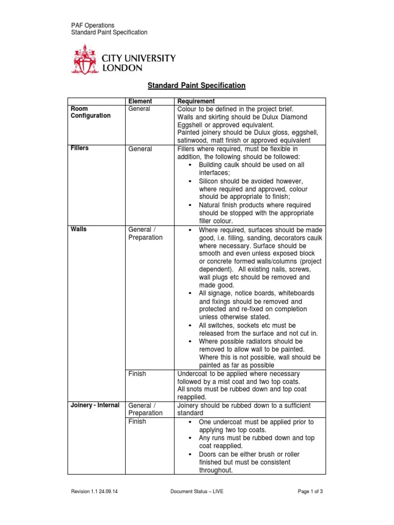 Standard Paint Specification Guide | PDF | Paint | Industries