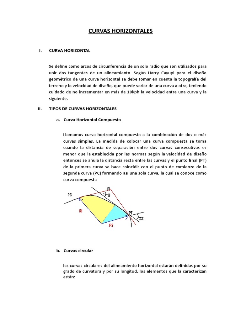 Curvas Horizontales | PDF | Curva | Longitud