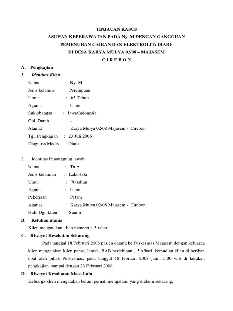 ASkep Diare Pada Dewasa | PDF | Kesehatan Holistik