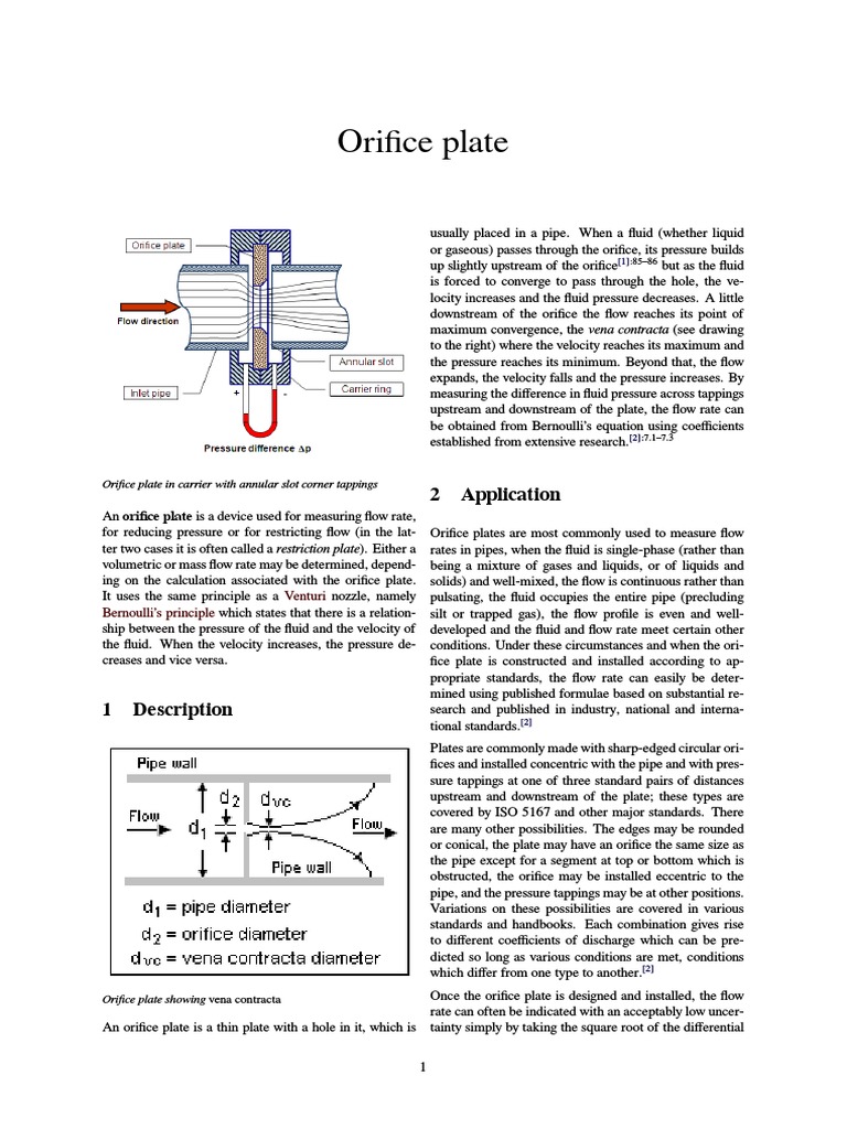Orifice Plate | PDF | Fluid Mechanics | Mechanical Engineering