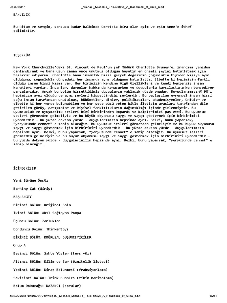 Michael Michalko Thinkertoys a Handbook of Crea Btr