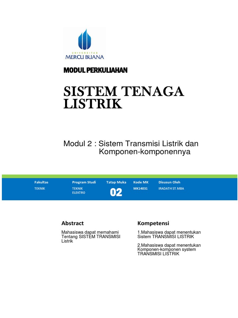 MODUL 2 Sistem Transmisi Listrik Dan | PDF