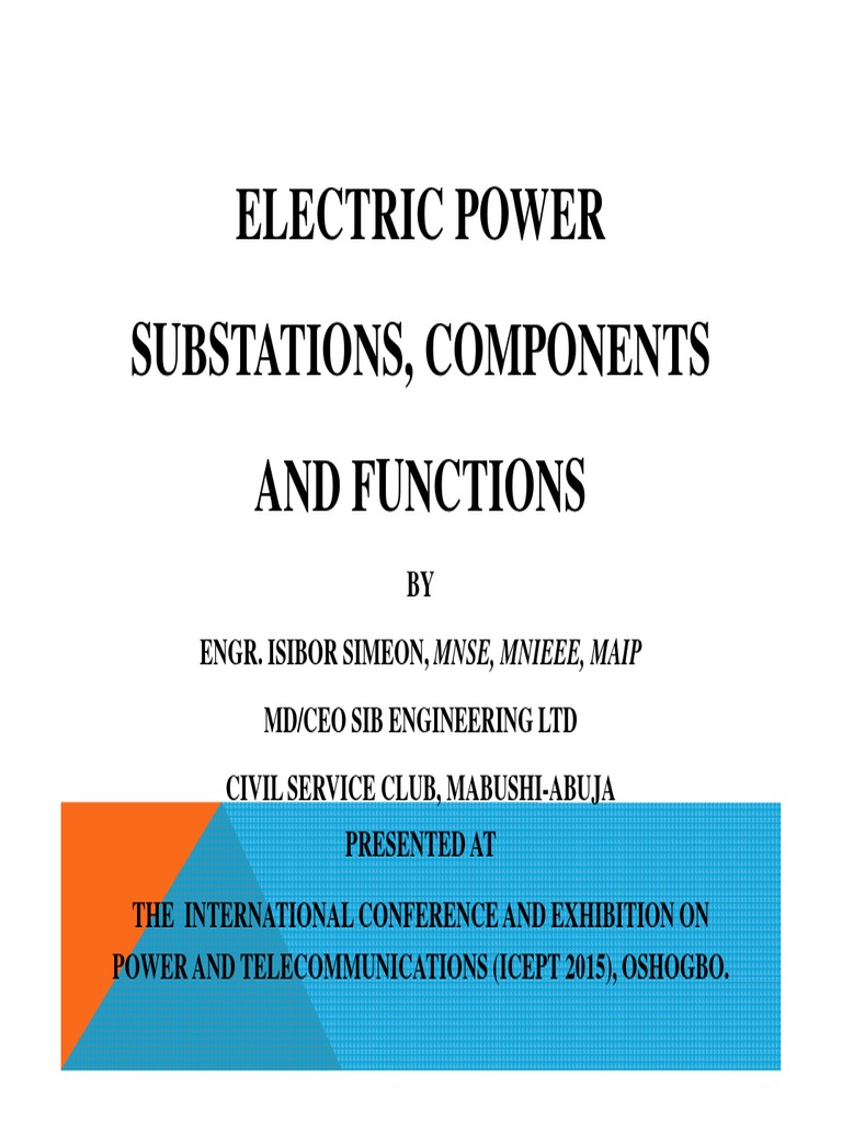 Electric Power Substations Components and Functions (Ibibor S | PDF ...