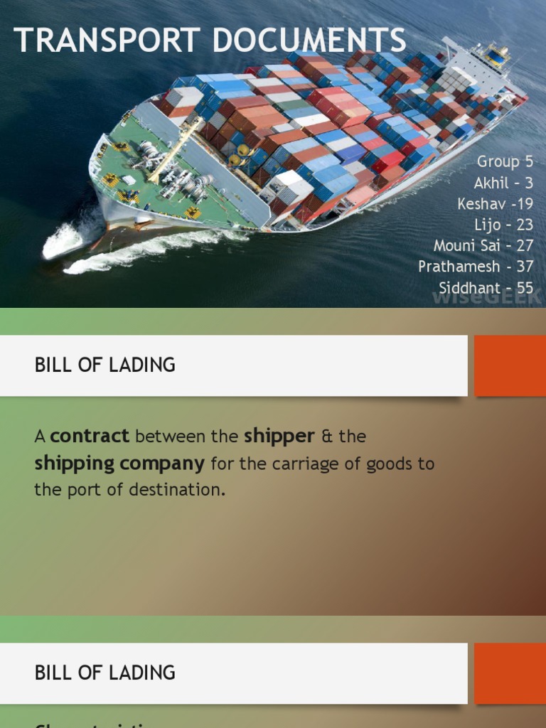 05 Shipping Documents | PDF | Bill Of Lading | Cargo