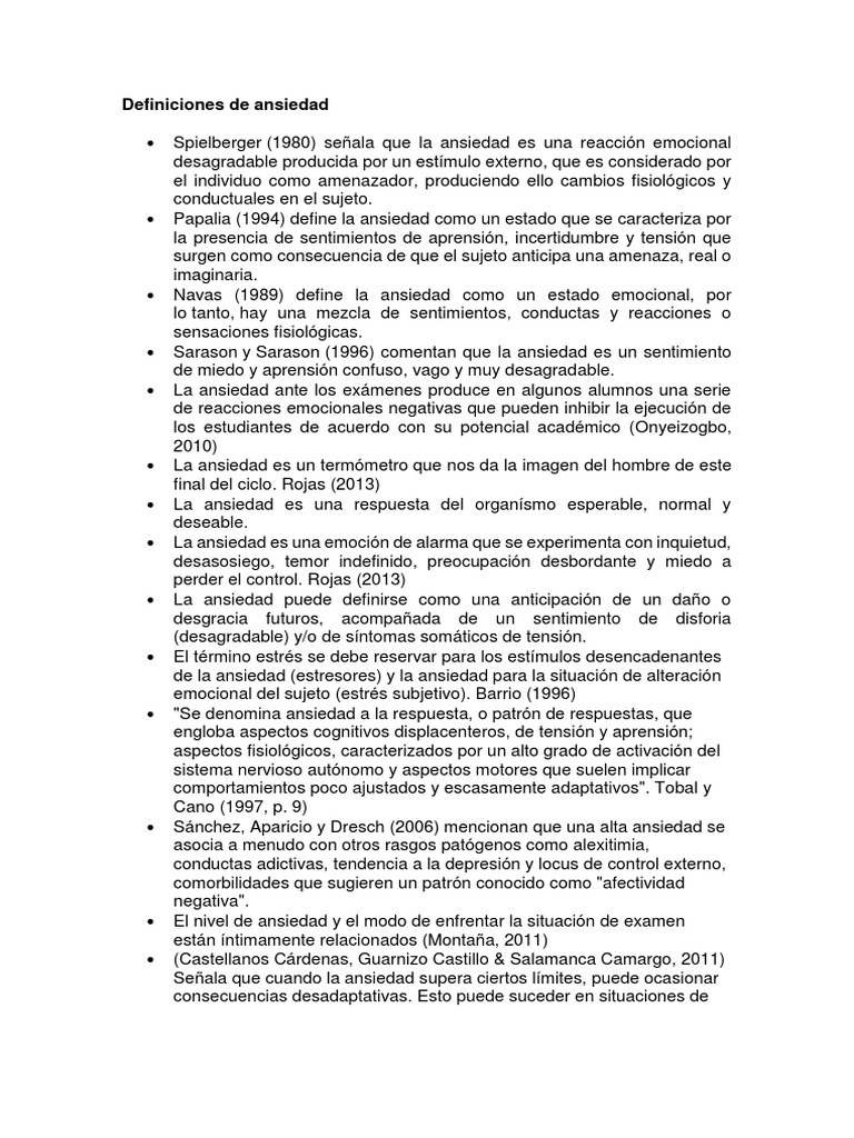 Ansiedad ante exámenes en estudiantes | PDF | Ansiedad | Las emociones
