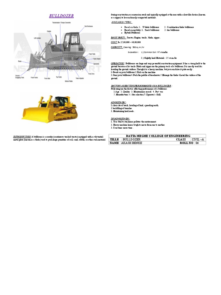 Bulldozer - Final 22 | PDF | Equipment | Industries