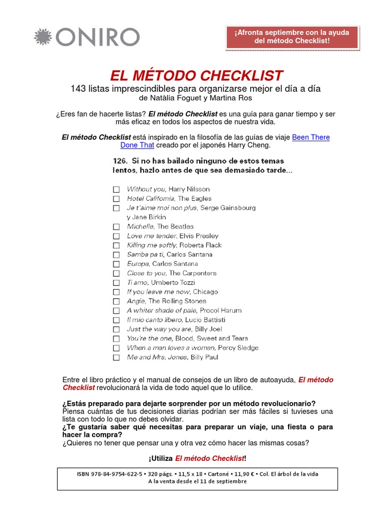 DP Metodo Checklist 1 | PDF | Science | Tecnología (general)