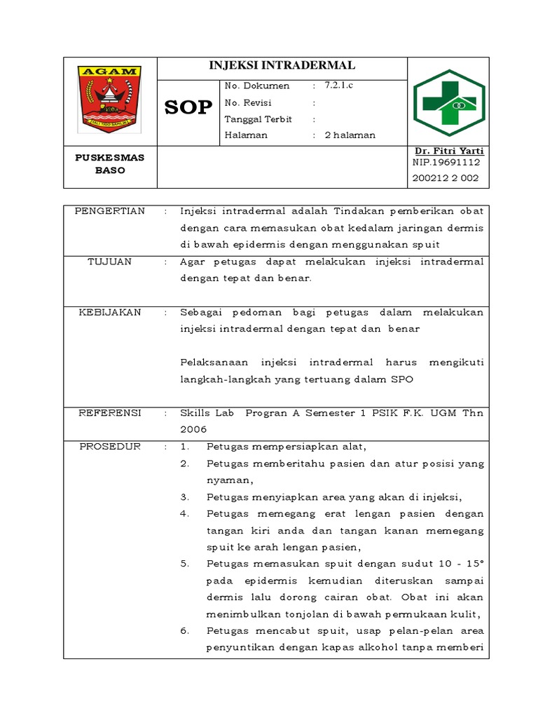 7.2.1.c (INJEKSI INTRADERMAL) | PDF