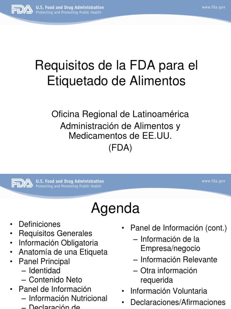 Requisitos de Etiquetado de Alimentos FDA | PDF | Alimentos | Nutrición