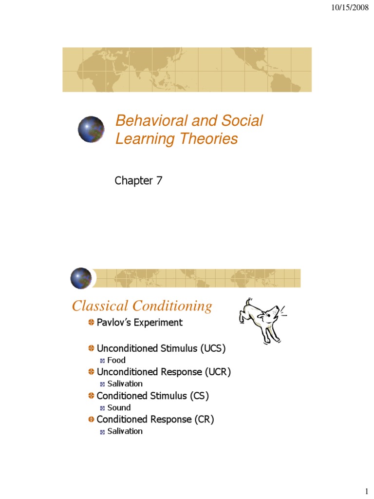 Behavioral and Social Learning Theories | PDF | Classical Conditioning ...