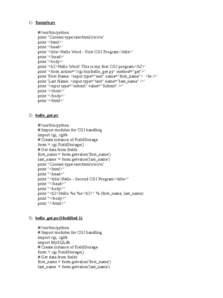 Python Cgi Samples | PDF | Sql | Information Retrieval