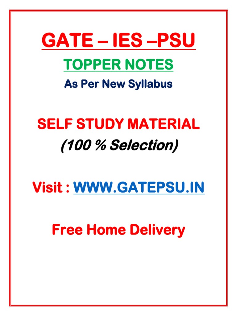 GATE IES PSU Topper Notes 2023 | PDF