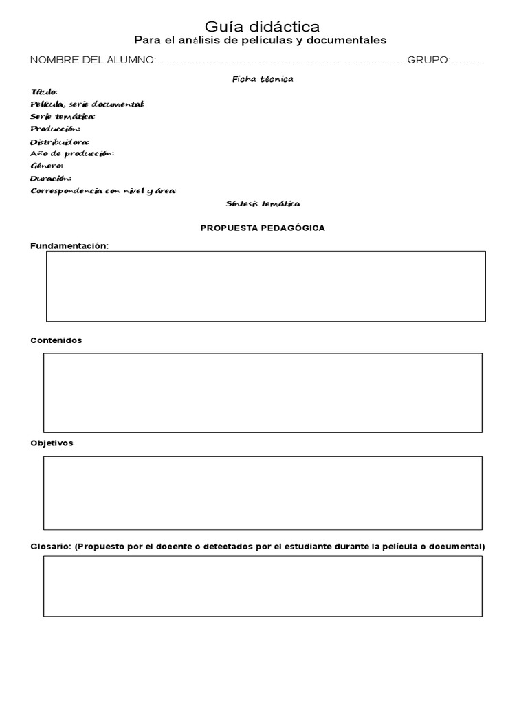 Guia para Analisis de Documental y Pelicula | PDF