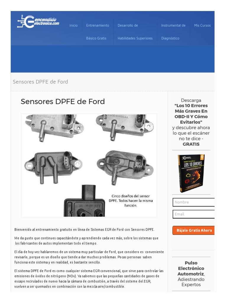Curso Gratis: Sensores DPFE Ford | PDF | Realimentación | Electrónica