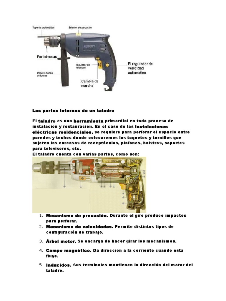Las Partes Internas de Un Taladro | PDF | Perforar | Equipo