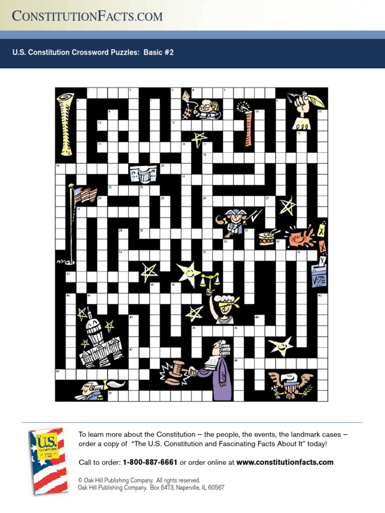 U.S. Constitution Crossword Puzzle #2 | PDF | Federal Government Of The ...
