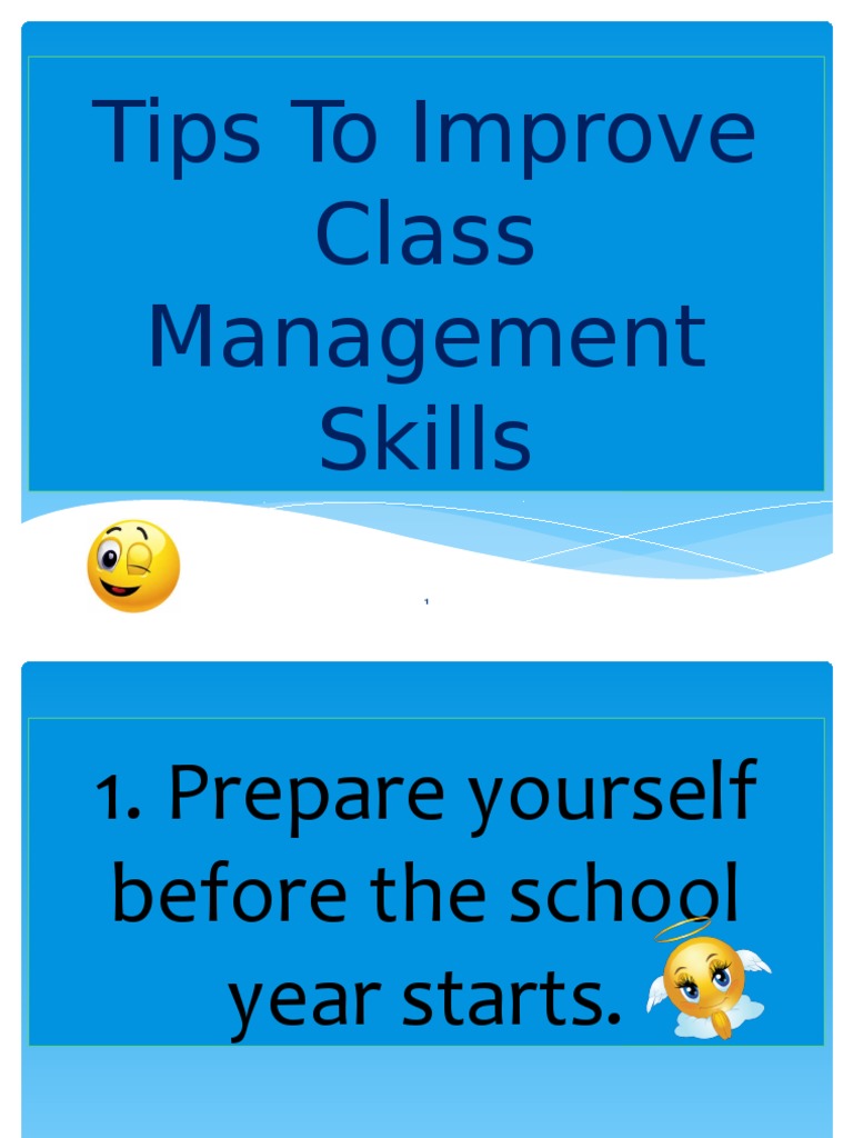 Tips To Improve Class Management Skills | PDF