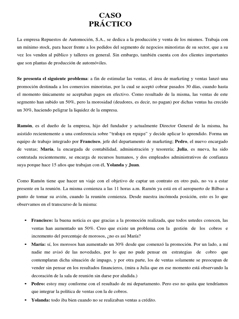 Caso Practico de Trabajo en Equipo | Marketing | Economias Caso Practico de Trabajo en Equipo | Marketing | Economias