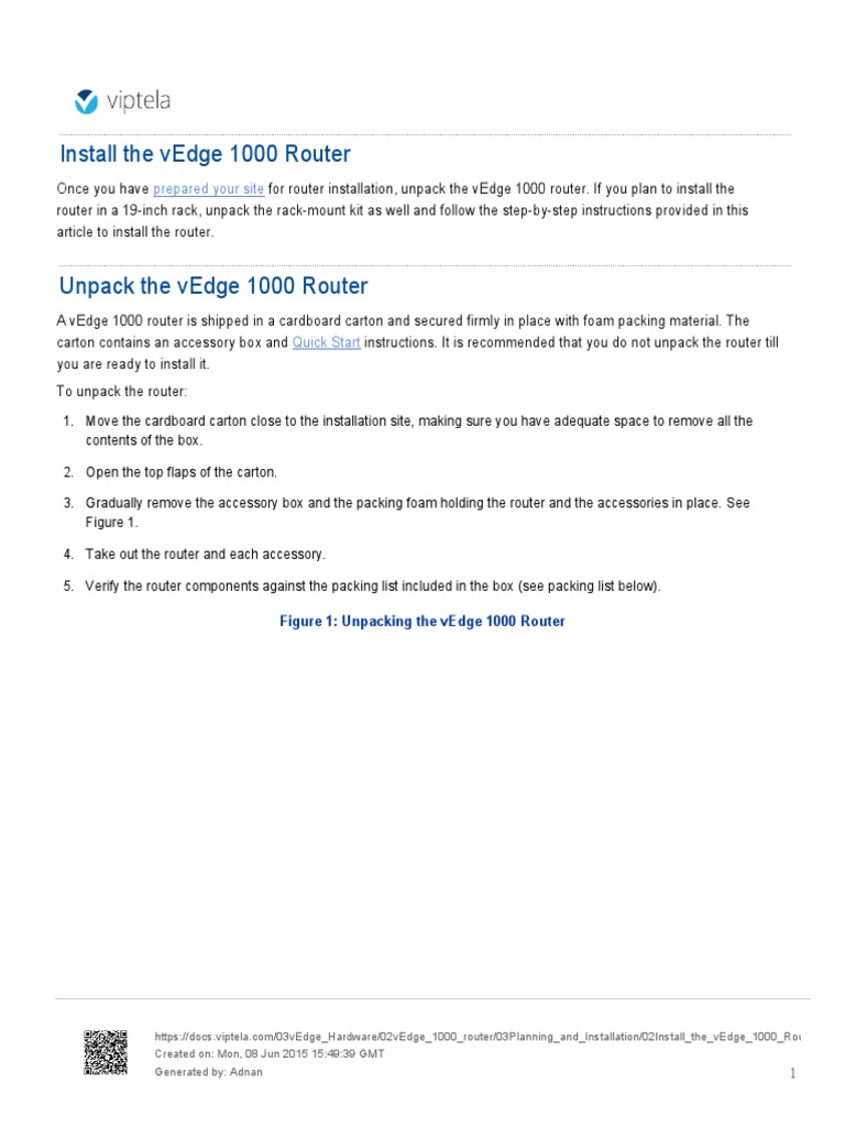 vEdge 1000 Router Installation Guide | PDF | Tools | Mechanical Engineering