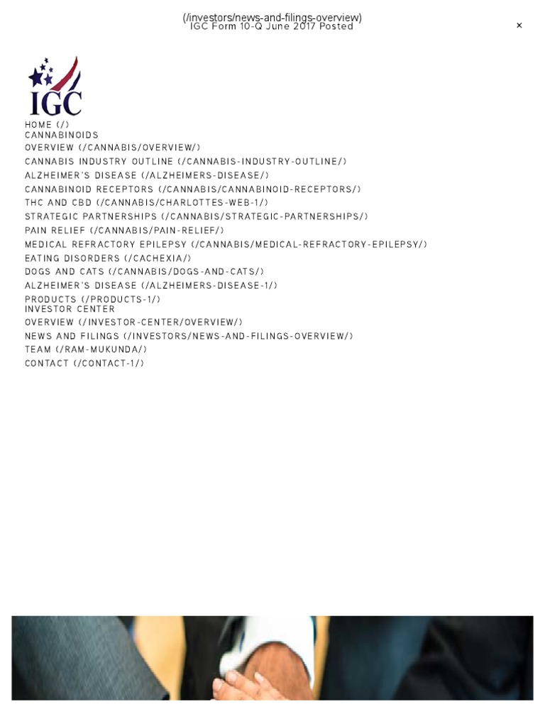 IGC Form 10-Q June 2017 Posted × | PDF