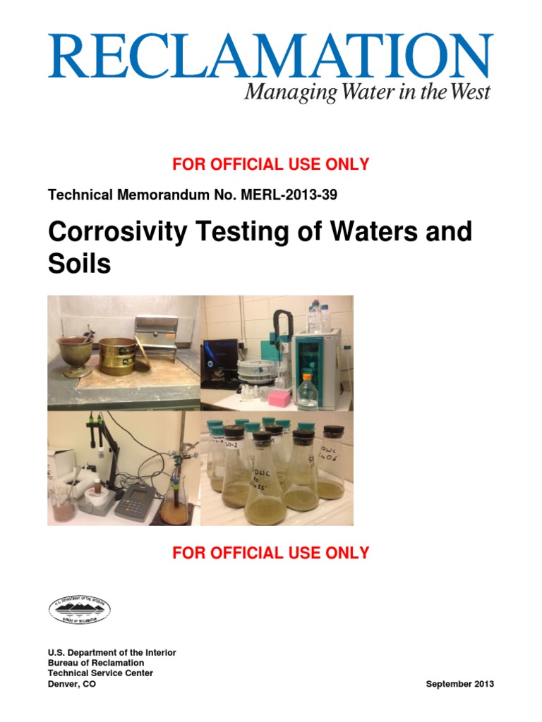 Corrosivity Testing of Waters and Soils | PDF | Ph | Soil