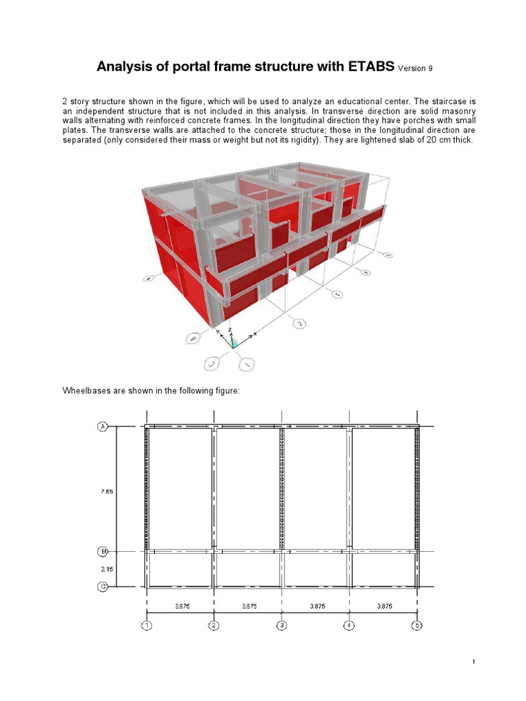 ETABS Portal Frame Analysis Guide | PDF | Framing (Construction) | Beam ...