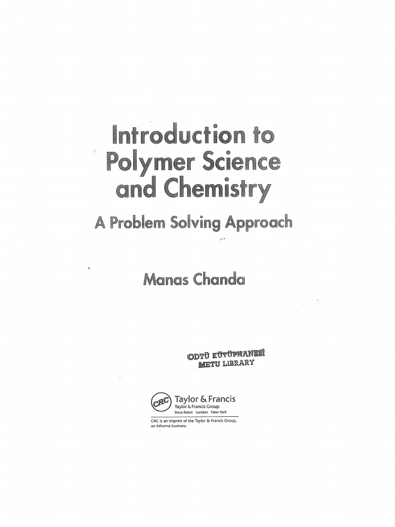 Preview of Introduction To Polymer Science and Chemistry A Problem Solving Approach Second ...