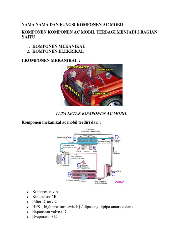 Komponen AC Mobil | PDF