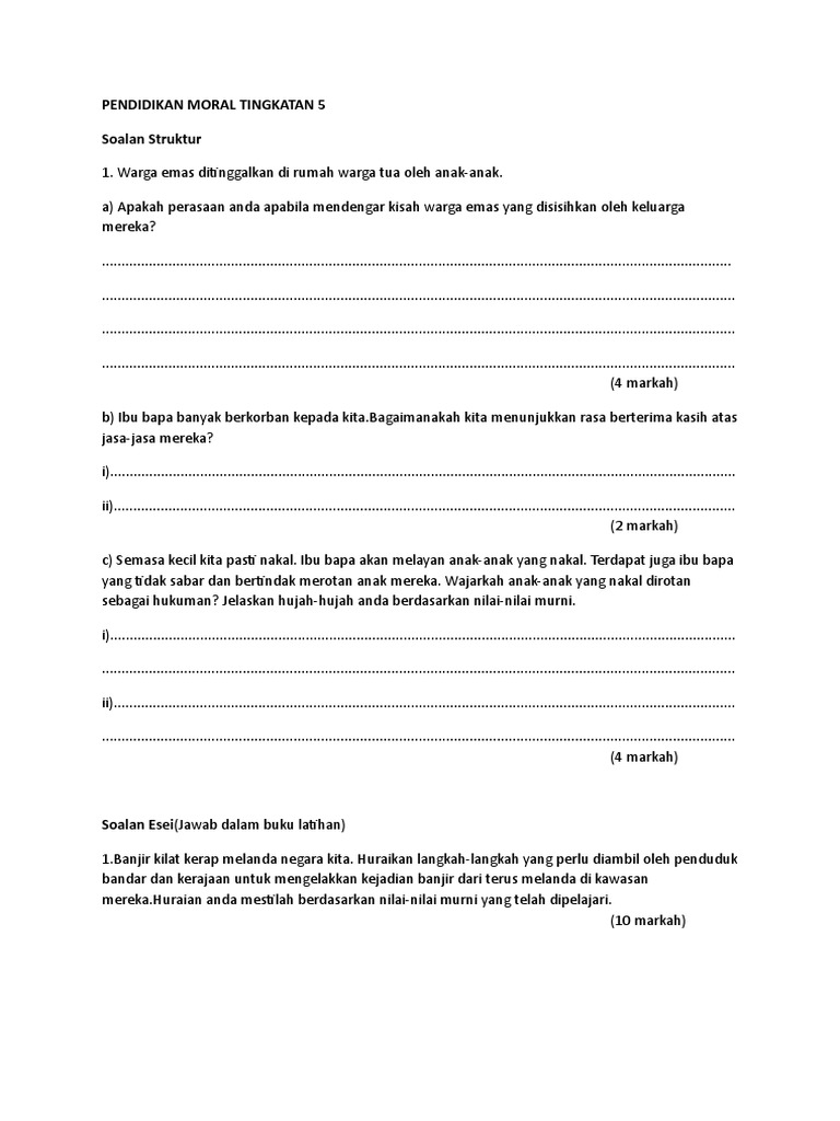 Pendidikan Moral Tingkatan 5 | PDF