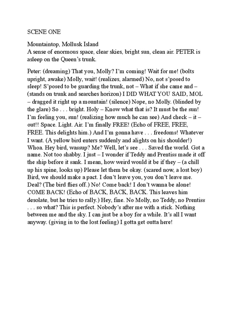 Peter and The Starcatcher Monologue | PDF