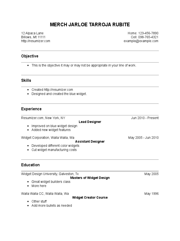 Resumizer Resume Template 3 | PDF