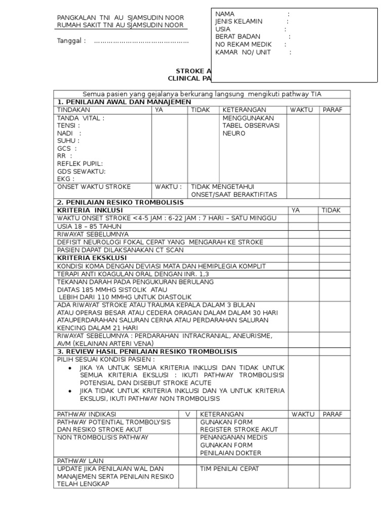 Clinical Pathway Stroke Akut | PDF