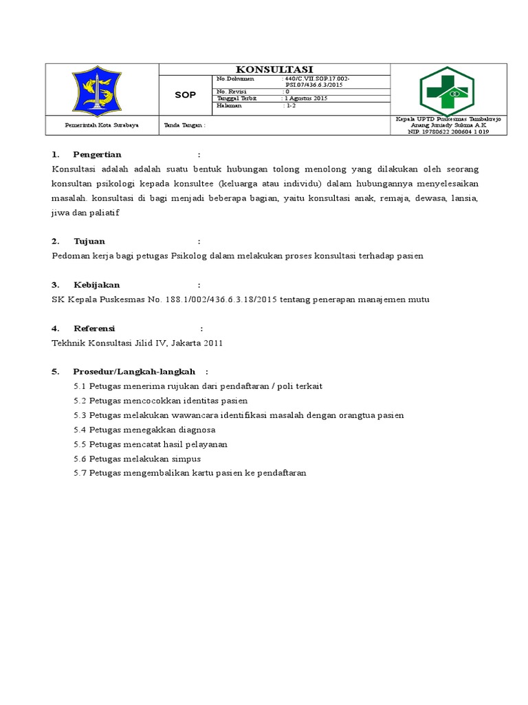 SOP Konsultasi | PDF