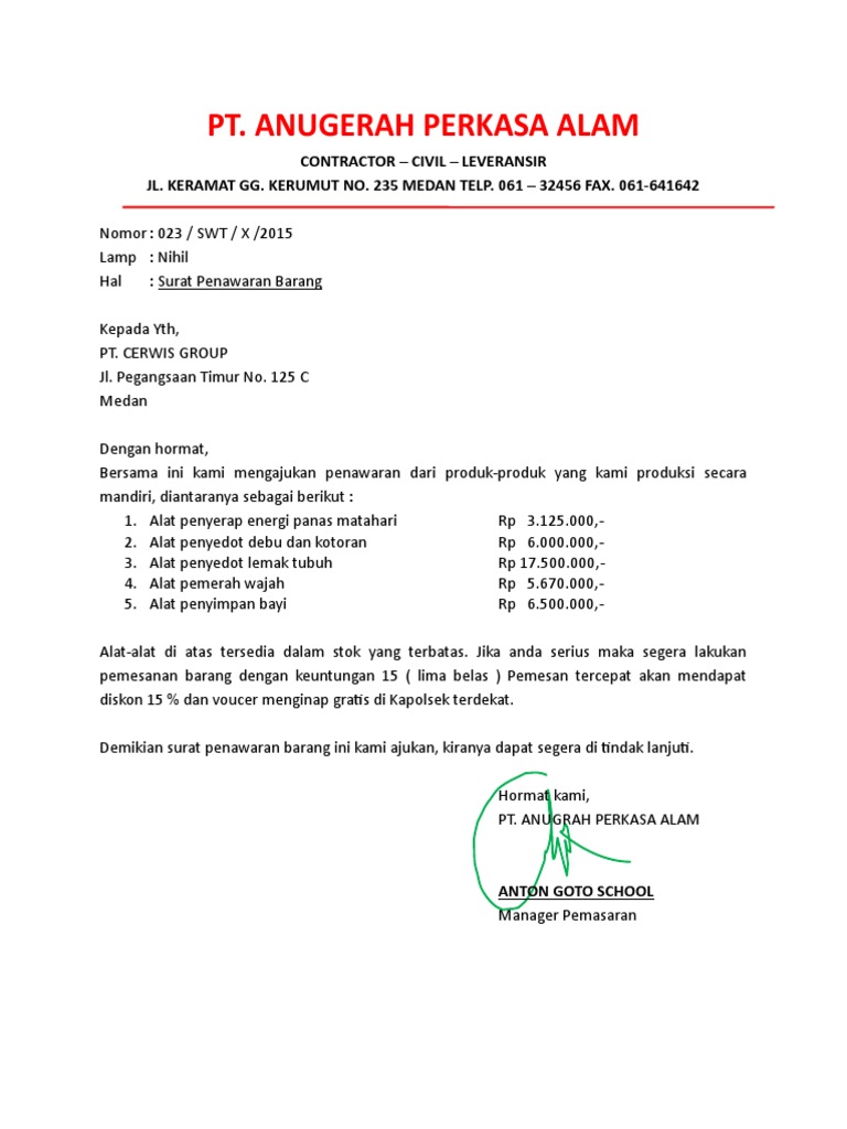 Contoh Surat Full Block | PDF