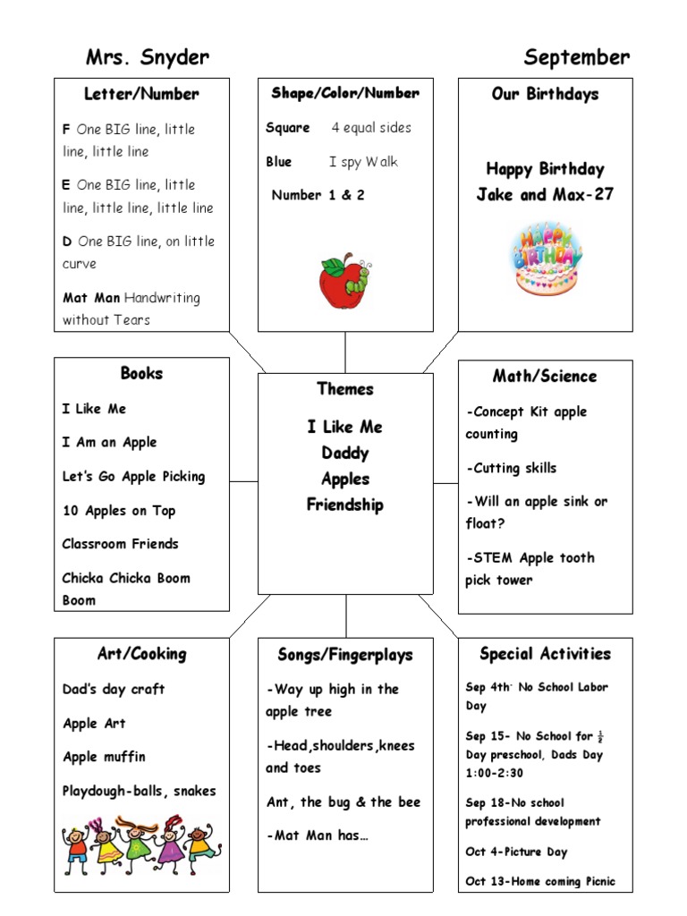 Monthly Curriculum Sept | PDF