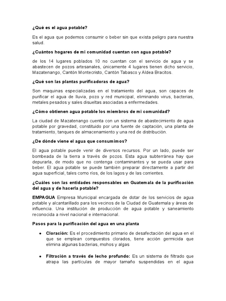 Agua Potable Pdf Agua Potable Filtración