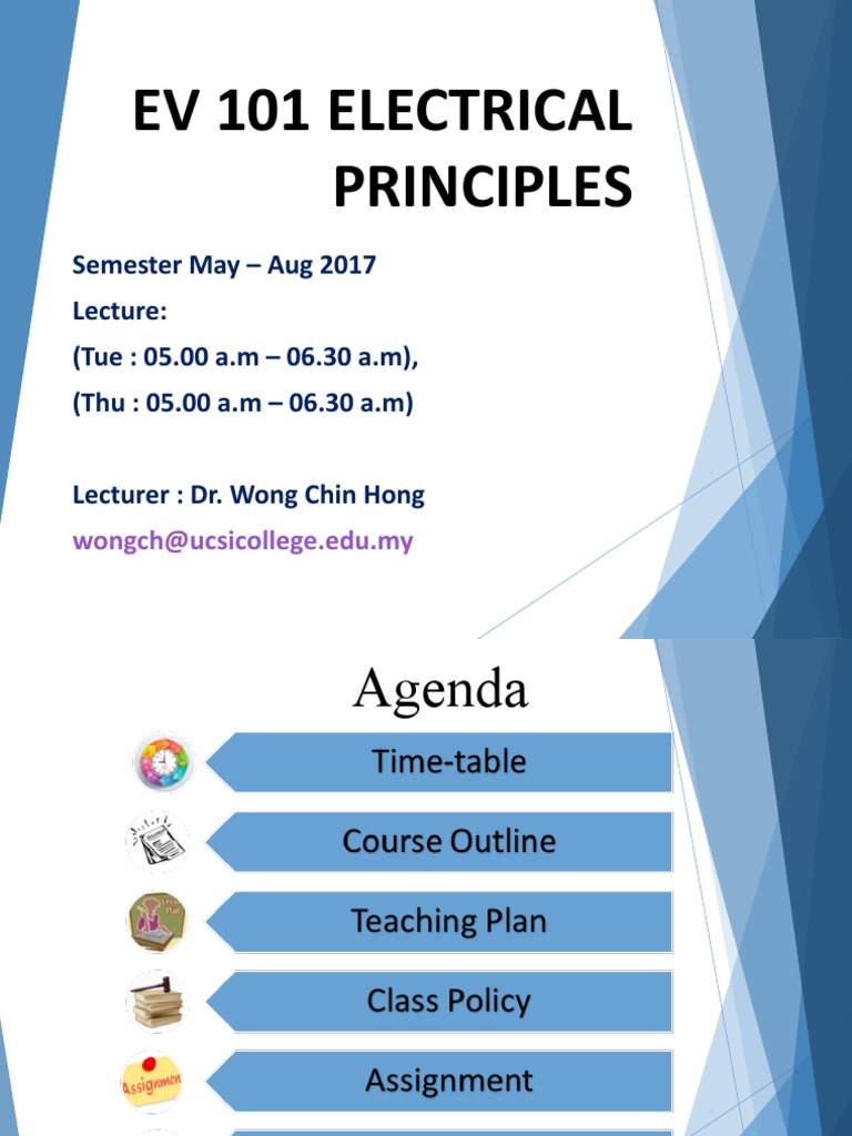 Ev 101 Electrical Principles | PDF | Quiz | Test (Assessment)