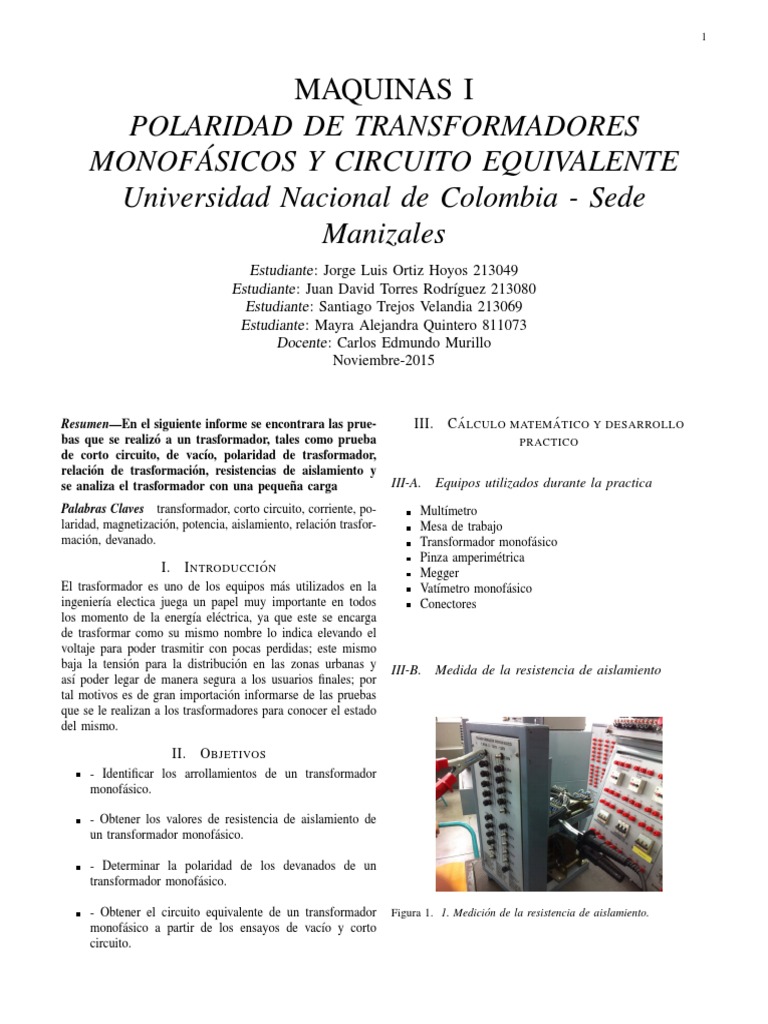 Practica de Transformadores | PDF | Transformador | Inductor