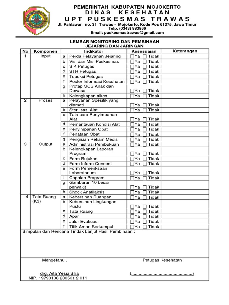 Contoh Lembar Monitoring Kesehatan | PDF | Sains & Matematika
