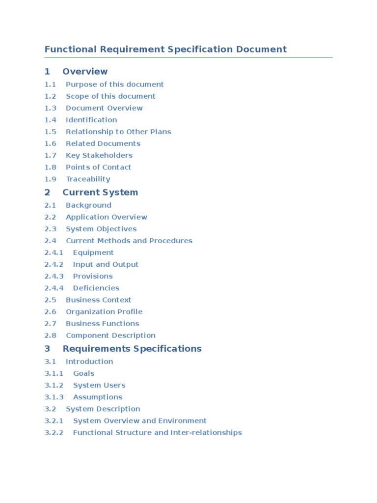Functional Requirement Specification Document | PDF | System ...