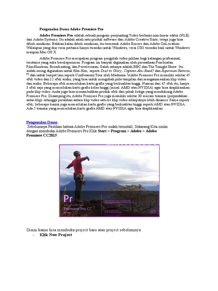 Pengenalan Dasar Adobe Premiere Pro | PDF