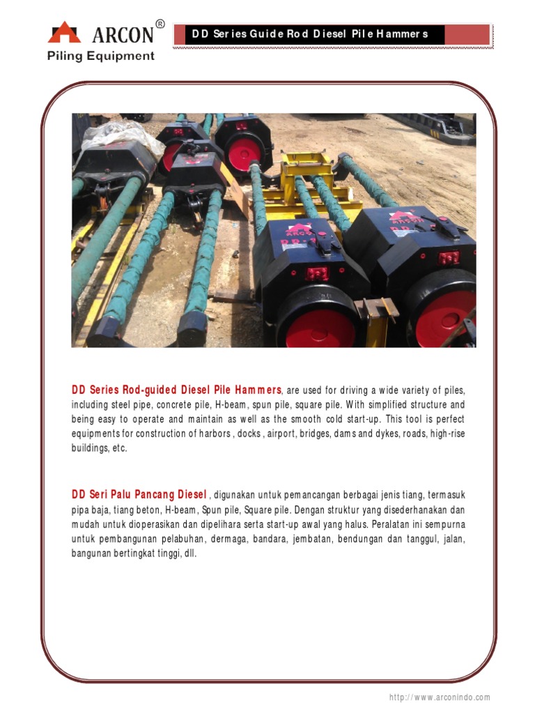 Catalog DD Series Guide Rod Diesel Pile Hammer | PDF | Physical ...