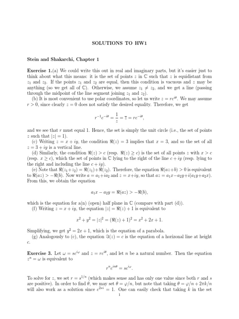 Solution To Complex Analysis by Stein | PDF | Derivative | Analysis