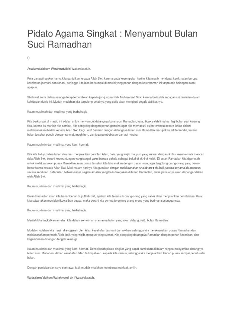 Pidato Agama Singkat | PDF