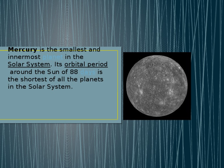 Mercury: Smallest Planet in the Solar System | PDF | Science & Mathematics