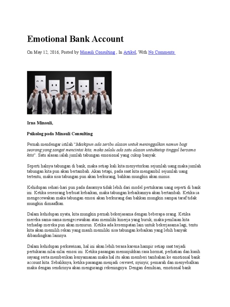 Emotional Bank Account | PDF