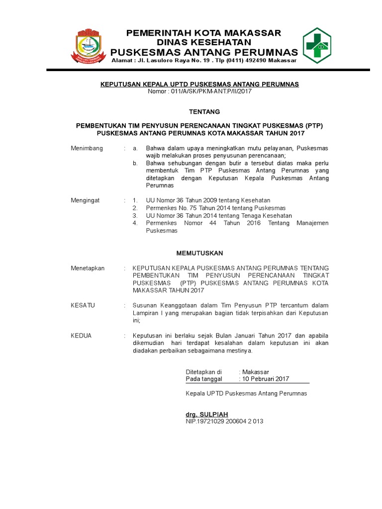 Sk Tim Ptp Pdf Kesehatan Holistik