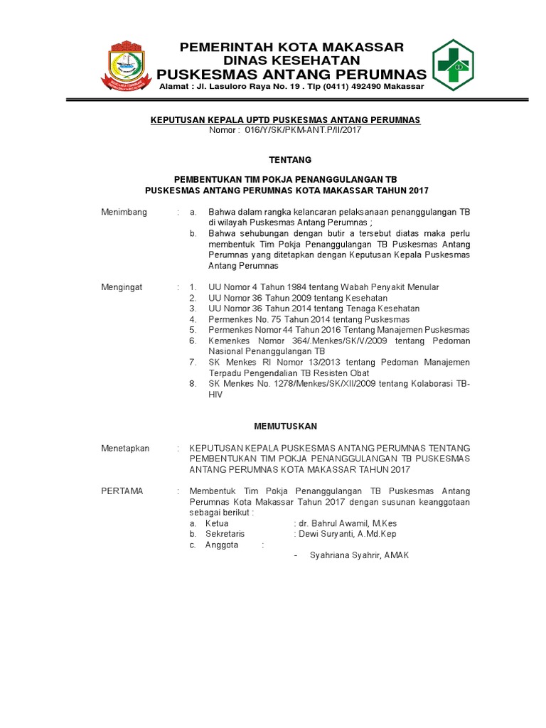 SK Tim POKJA TB | PDF