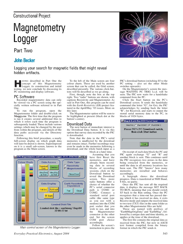 John Becker PIC Magnetometry Logger Part 2 | PDF | Atomic Physics | Equipment