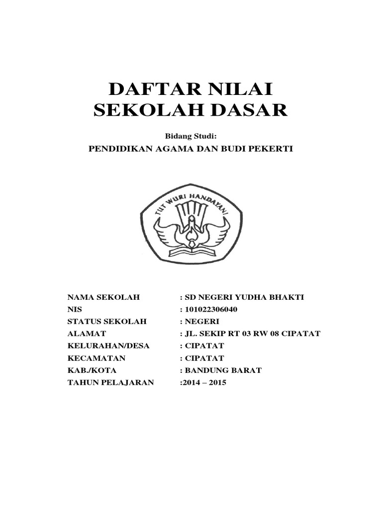 Cover Daftar Nilai Pai | PDF